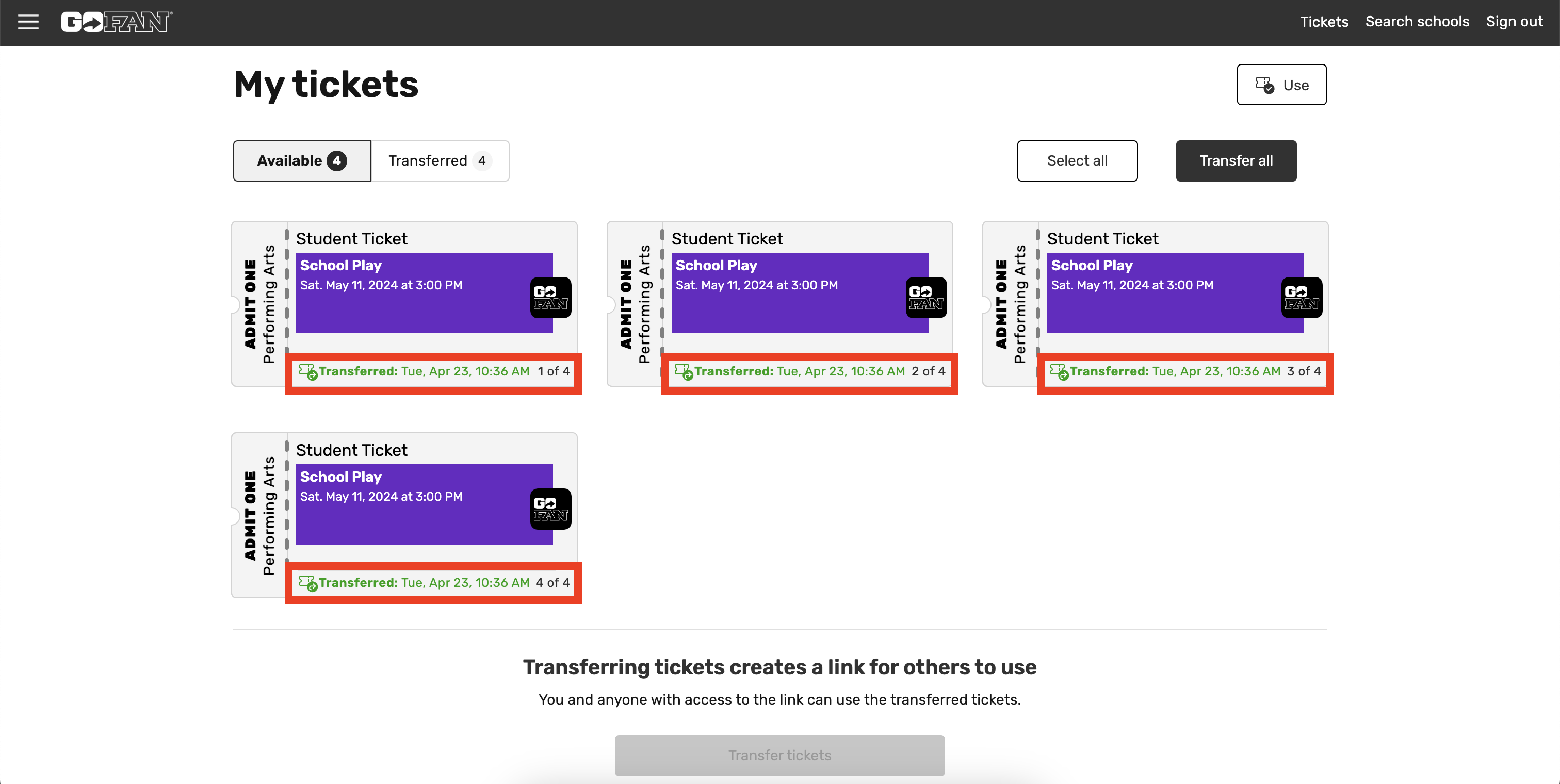 How to Transfer Tickets for Events